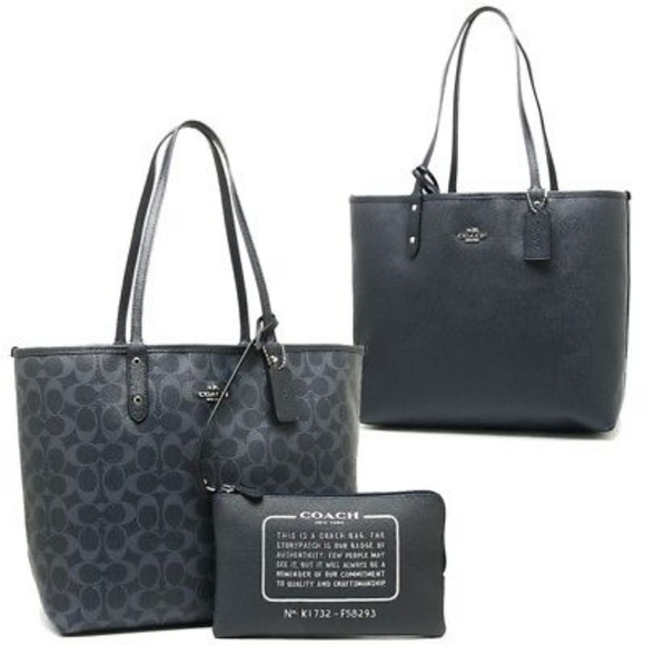 Coach | Bags | Coach Signature Reversible Pvc City Tote | Poshmark